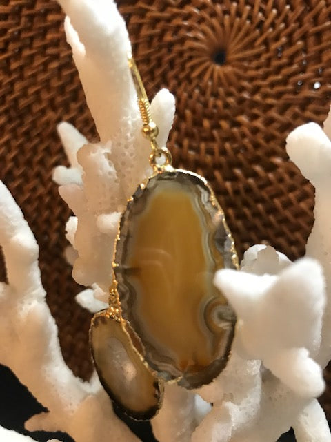 Brown and Tan Agate Earrings – Tropica Exotica, LLC
